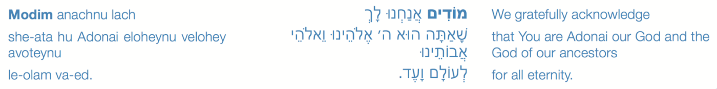 Prayer of the Month: Modim - Temple Emanuel Beverly Hills